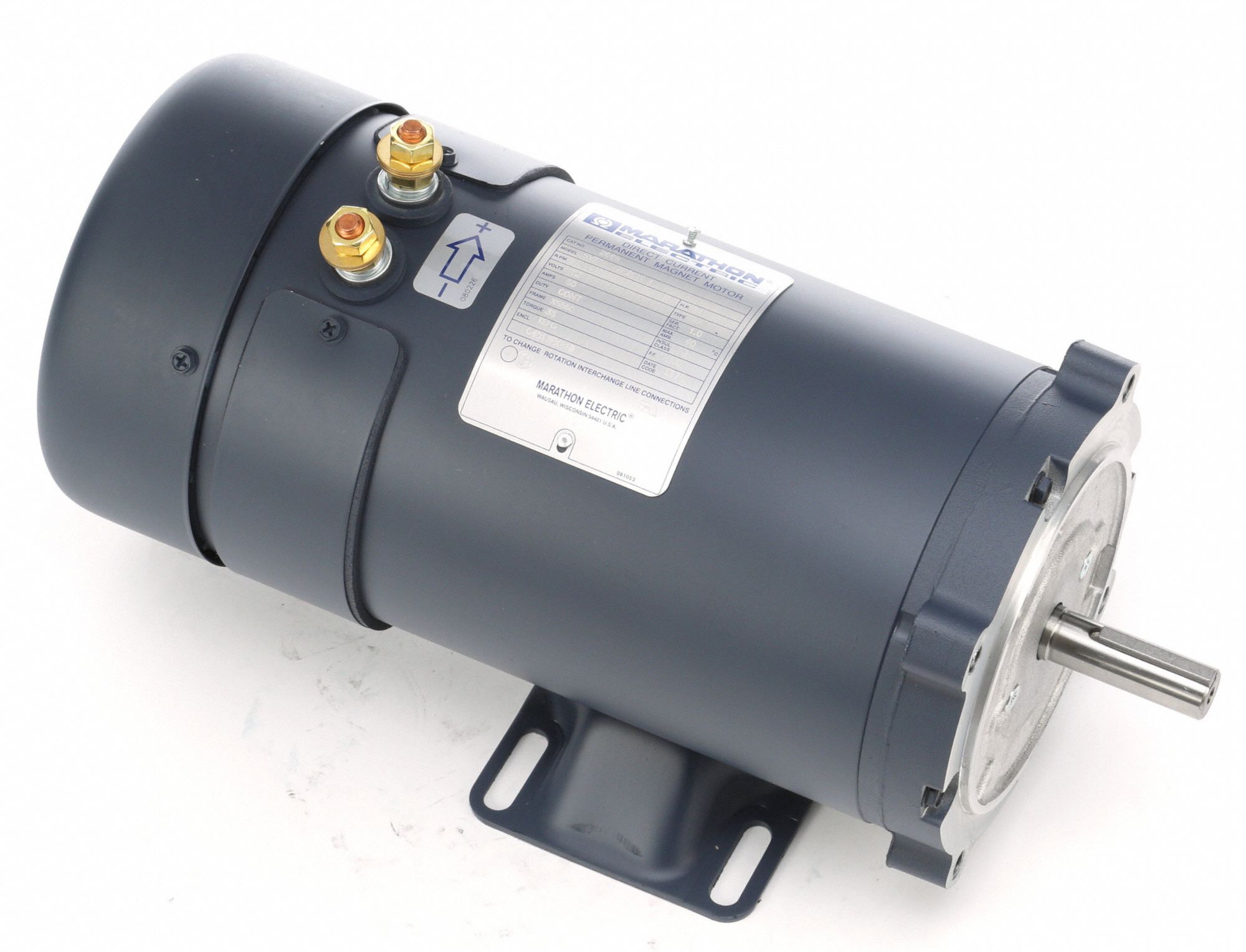 MARATHON MOTORS DC Permanent Magnet Motor, 1 HP, 56C Frame, Nameplate ...