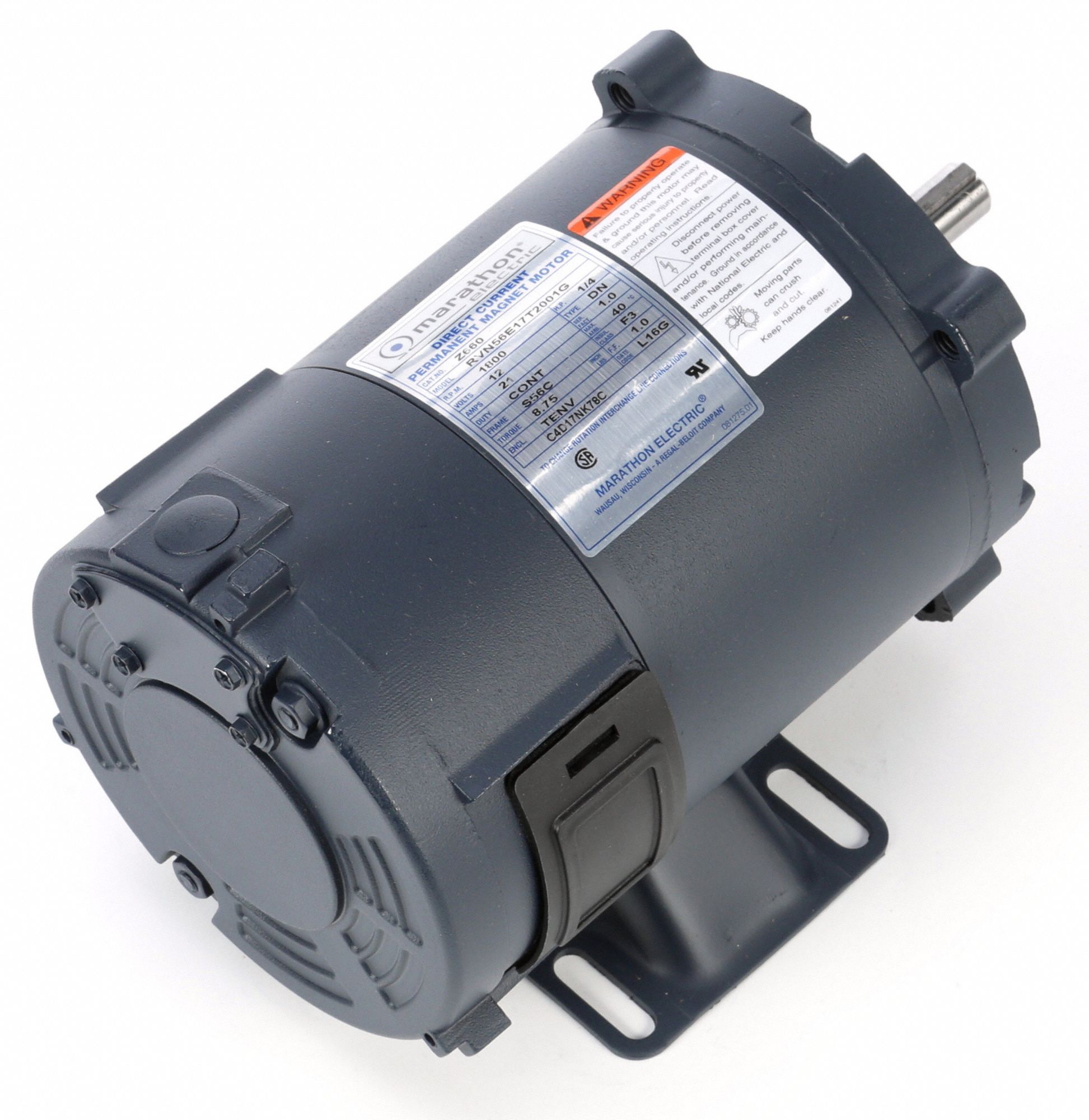 MARATHON MOTORS DC Permanent Magnet Motor, 1/4 HP, 56C Frame, Nameplate ...