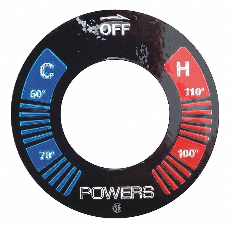 POWERS Faucet Temperature Indicator Decal: Powers, For Use With ...