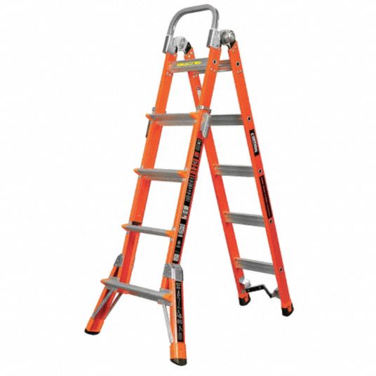 LITTLE GIANT, Fiberglass, 300 lb Load Capacity, Multipurpose Ladder ...