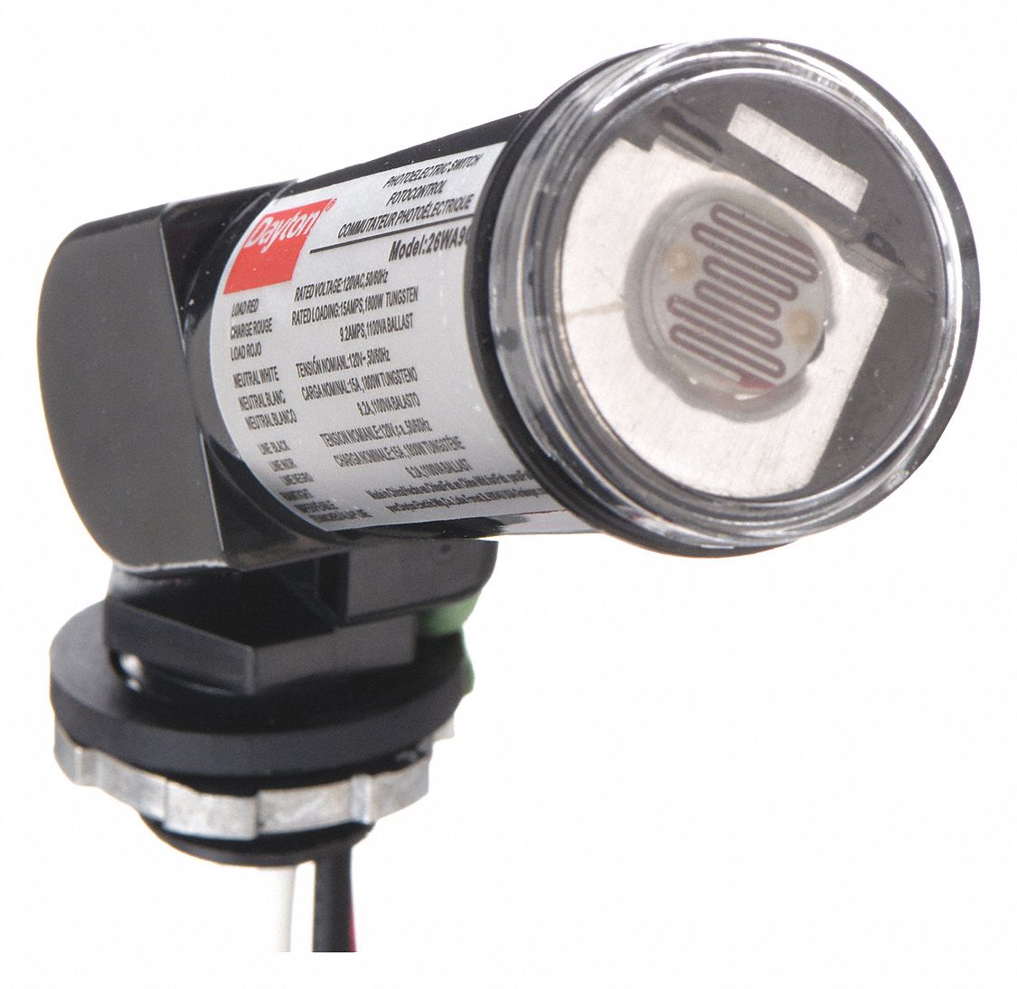 DAYTON, Flush In-Post Photocell Mounting, 1/2 in Stem Dia, Photocontrol ...