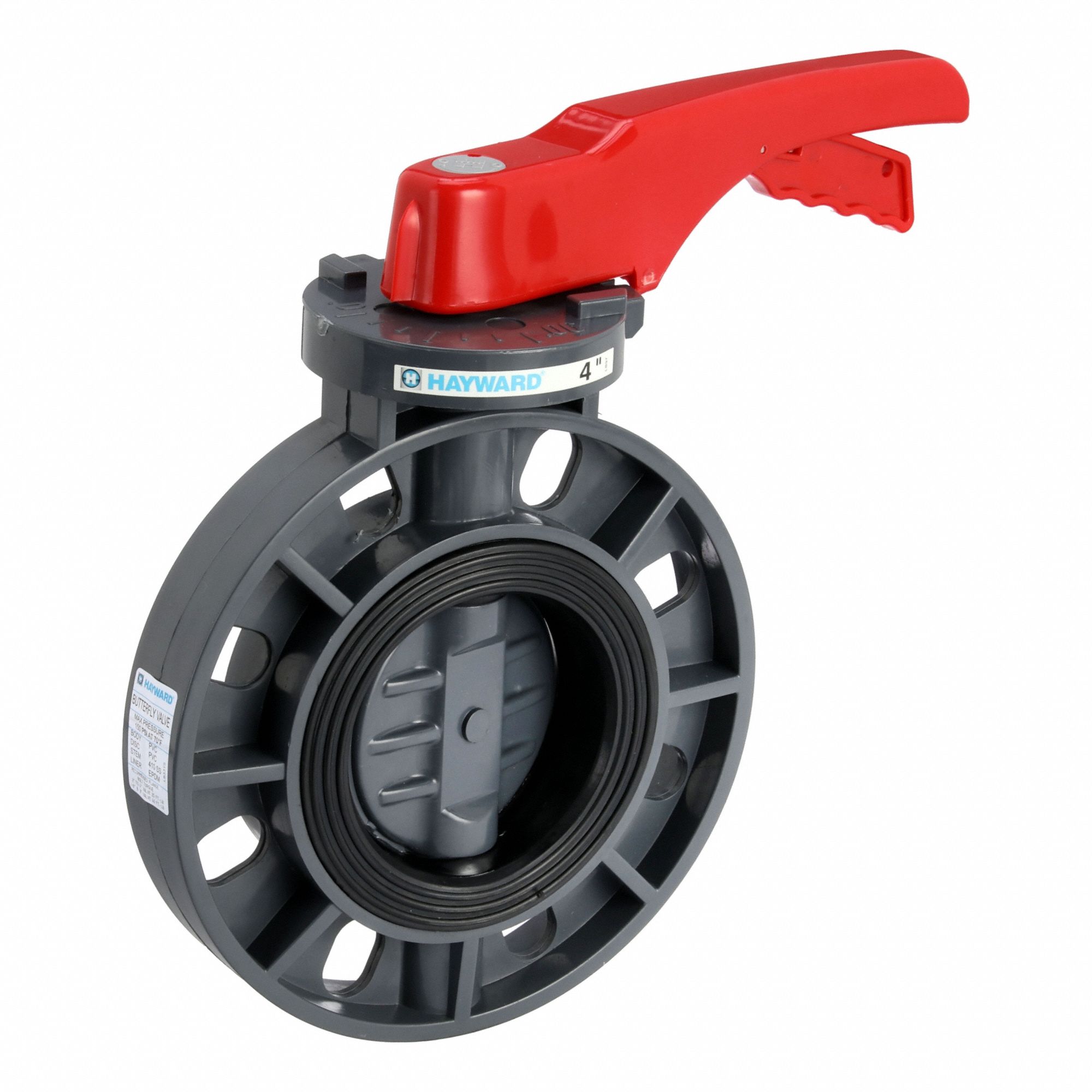 HAYWARD, 4 in Pipe Size, Concentric, Butterfly Valve - 26X017 ...
