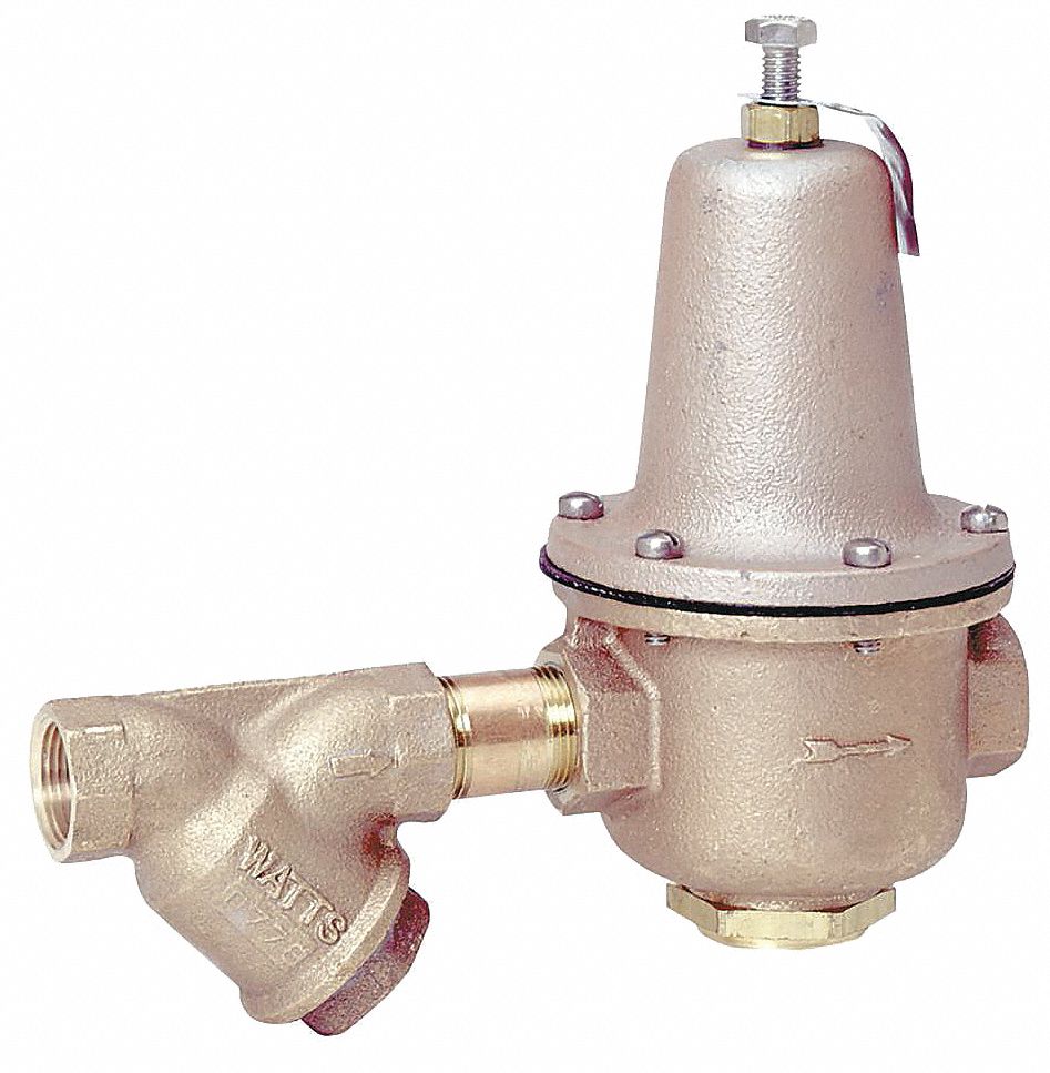 WATTS, FNPT x FNPT, 1/2 in Pipe Size, Water Pressure Regulator - 26X107 ...