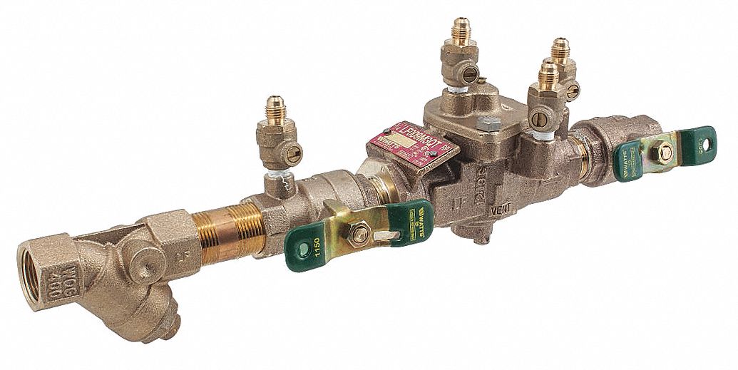 WATTS Reduced Pressure Zone Backflow Preventer, Lead Free Bronze, Watts ...