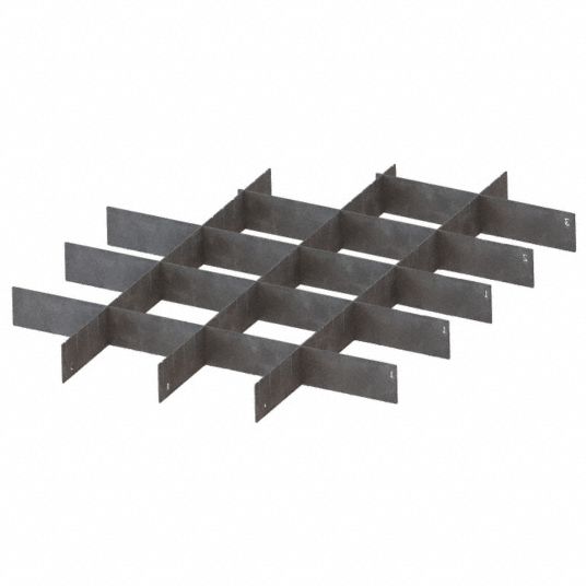 Silver, Drawer Divider Set, Galvanized Steel - Grainger