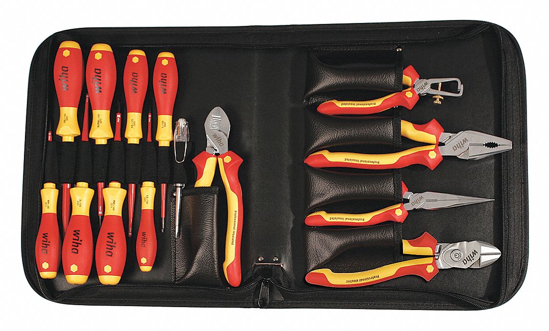 WIHA, Insulated, 14 Total Pcs, Insulated Tool Kit - 26X223|32869 - Grainger