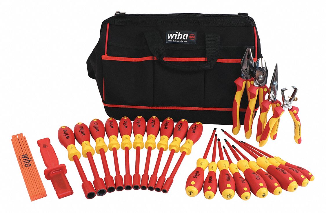 WIHA, Insulated, 25 Total Pcs, Insulated Tool Kit - 26X238|32879 - Grainger