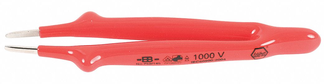 WIHA, Carbon Steel, Round, Insulated Tweezers - 26X269|75215 - Grainger