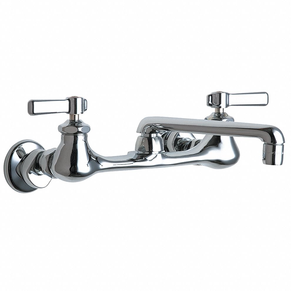 CHICAGO FAUCETS, Wall, Widespread, Straight Kitchen/Bathroom Faucet ...