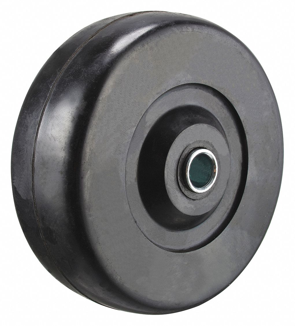 GRAINGER APPROVED Solid Rubber Wheel, 4 in Wheel Dia., 255 lb Load ...