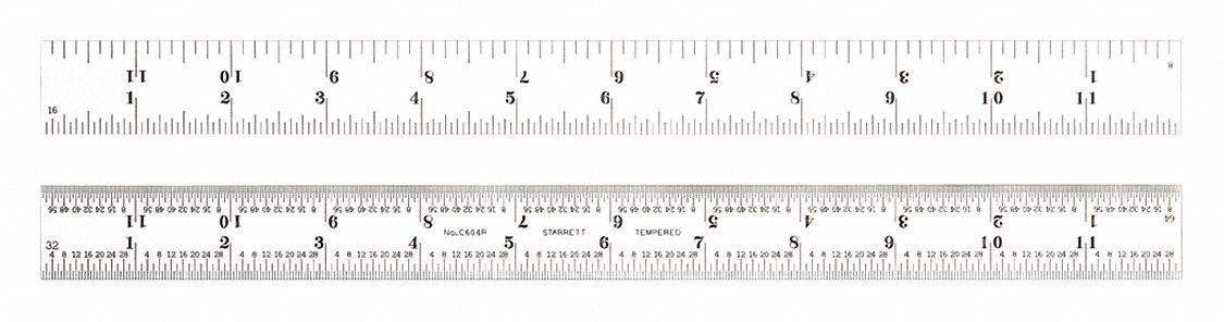STARRETT, C604R-12 W/SLC, 12 in, Ruler - 26Y545|C604R-12 W/SLC - Grainger