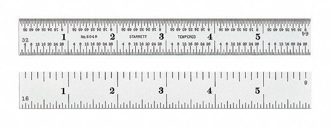 STARRETT, C604R-6 W/SLC, 6 in, Ruler - 26Y643|C604R-6 W/SLC - Grainger
