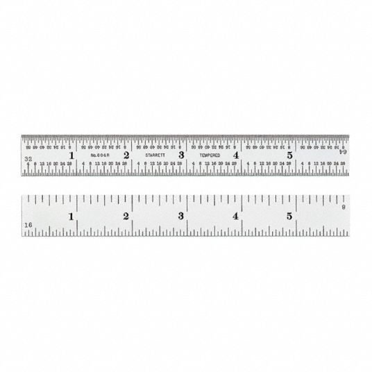STARRETT, C604R-6 W/SLC, 6 in, Ruler - 26Y643|C604R-6 W/SLC - Grainger