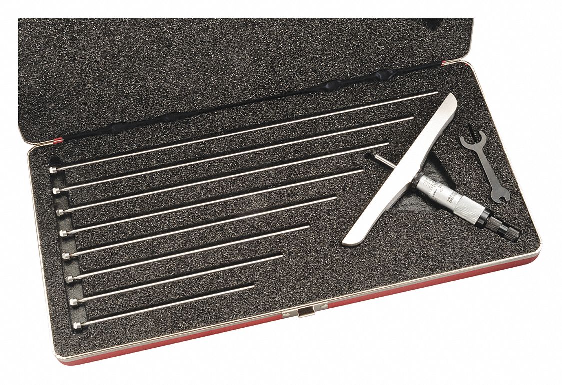 STARRETT, 0 in to 9 in, Inch, Mechanical Depth Micrometer - 26Z113 ...