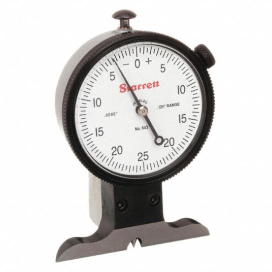 STARRETT, 0 in to 0.125 in, Solid-Plunger Dp Gauge with Knife Edge ...