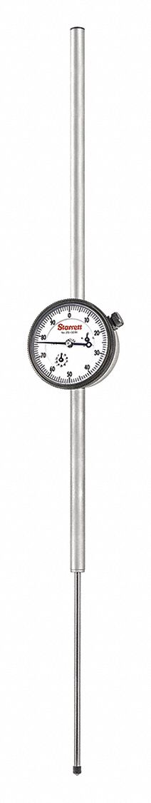 STARRETT, 0 in to 5 in, Inch, Long Stroke Dial Indicator - Lug Back - 26Z502|25-5041J - Grainger