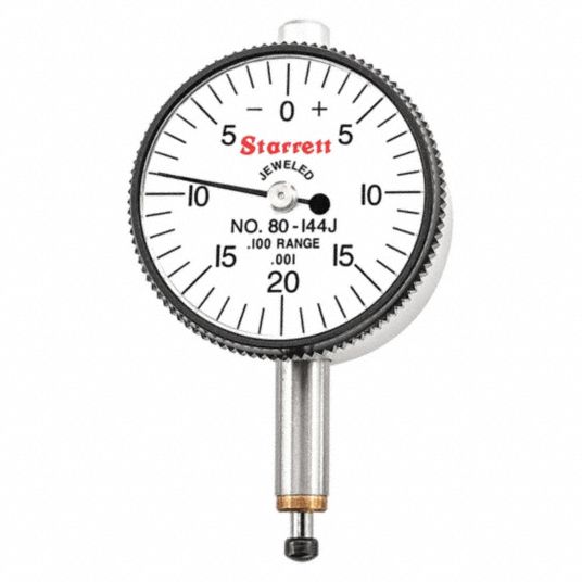 STARRETT, 0 in to 0.1 in, Inch, Dial Indicator - Flat Back - 26Z694|80-144J WFB - Grainger