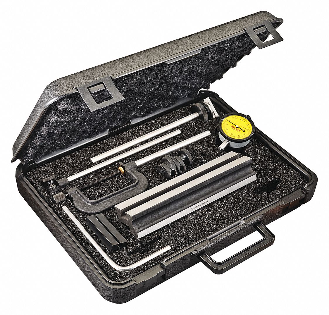 STARRETT, 0.01 mm to 2.5 mm, Metric, Indicator & Base Inspection Set ...