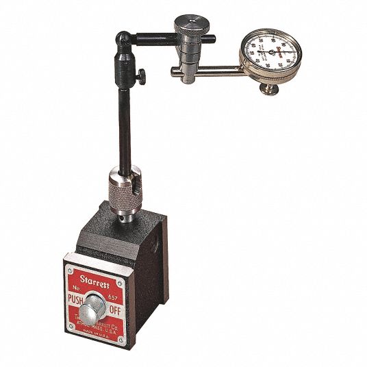 STARRETT, 0 in to 0.2 in, Inch, Back Plunger Dial Indicator & Mag Base ...