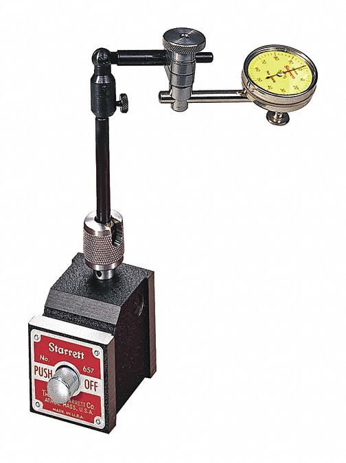 STARRETT, 0.02 mm to 5 mm, Metric, Back Plunger Dial Indicator & Mag ...