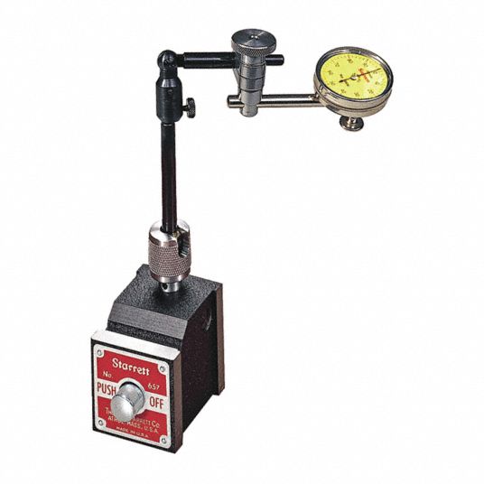STARRETT, 0.02 mm to 5 mm, Metric, Back Plunger Dial Indicator & Mag ...