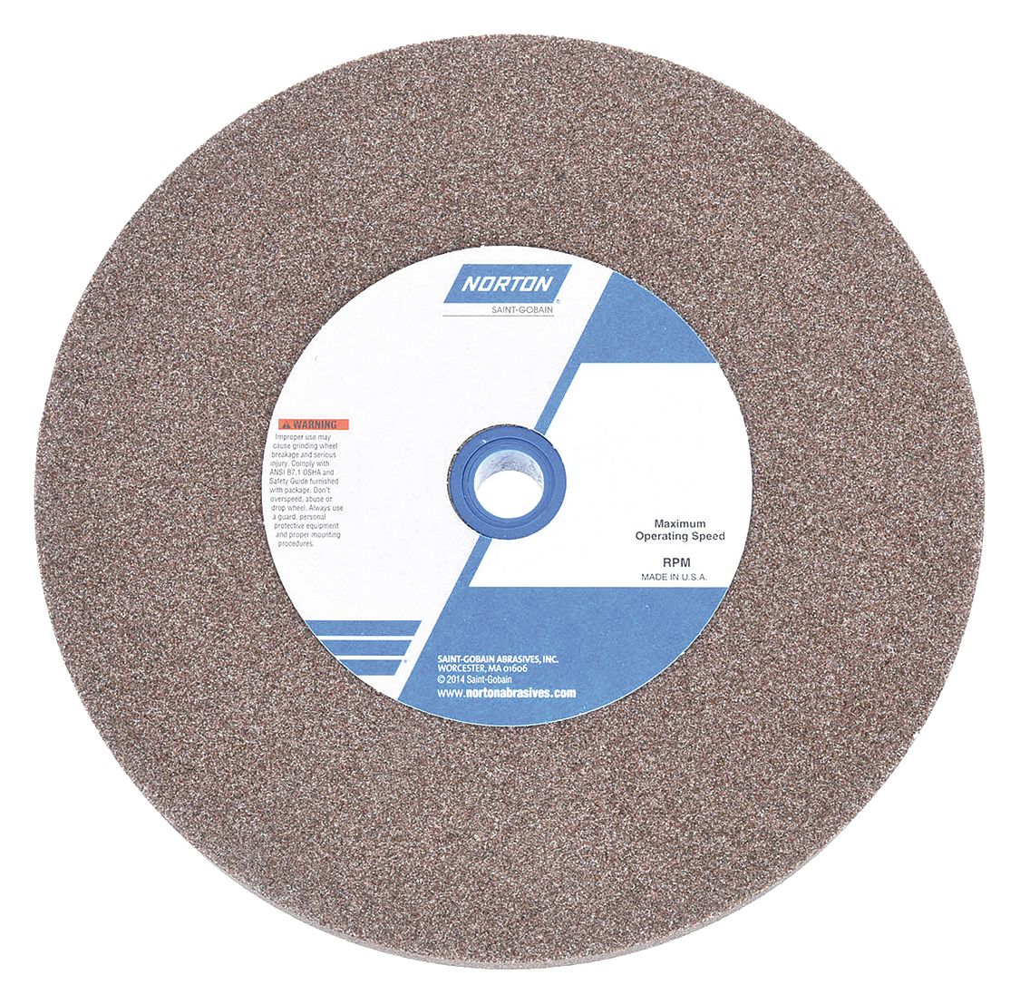NORTON, Type 1, 10" x 1" x 1 1/4", Straight Grinding Wheel - 26ZV85 ...