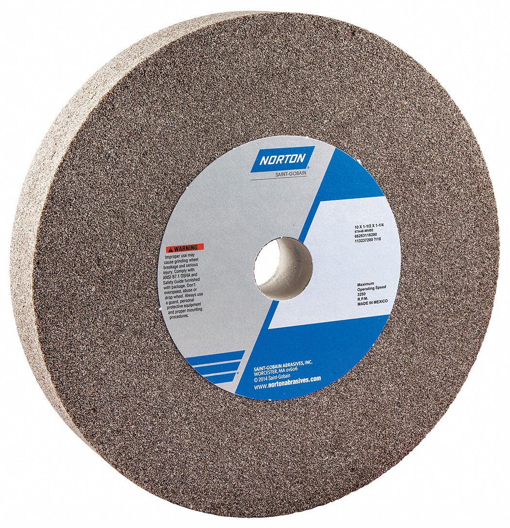 NORTON, Type 1, 10 in, Straight Grinding Wheel - 26ZV90|66253116280 ...