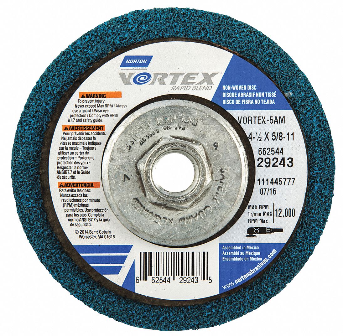 NORTON 4-1/2 X 5/8-11 VORTEX RPD BLND TY27 - Depressed Center Wheels ...