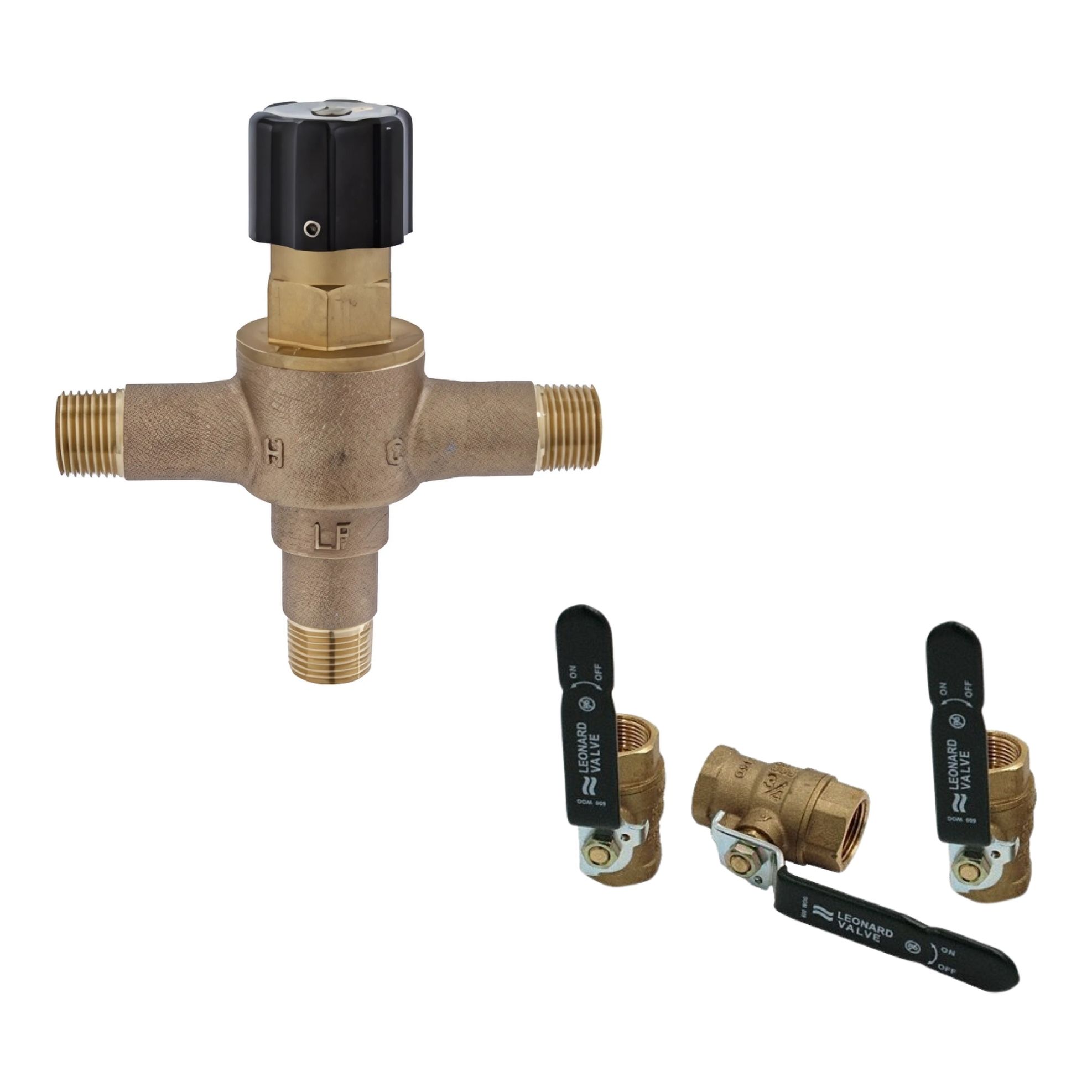 LEONARD VALVE, 1/2 in Inlet Connection Size, 1/2 in Outlet Connection ...