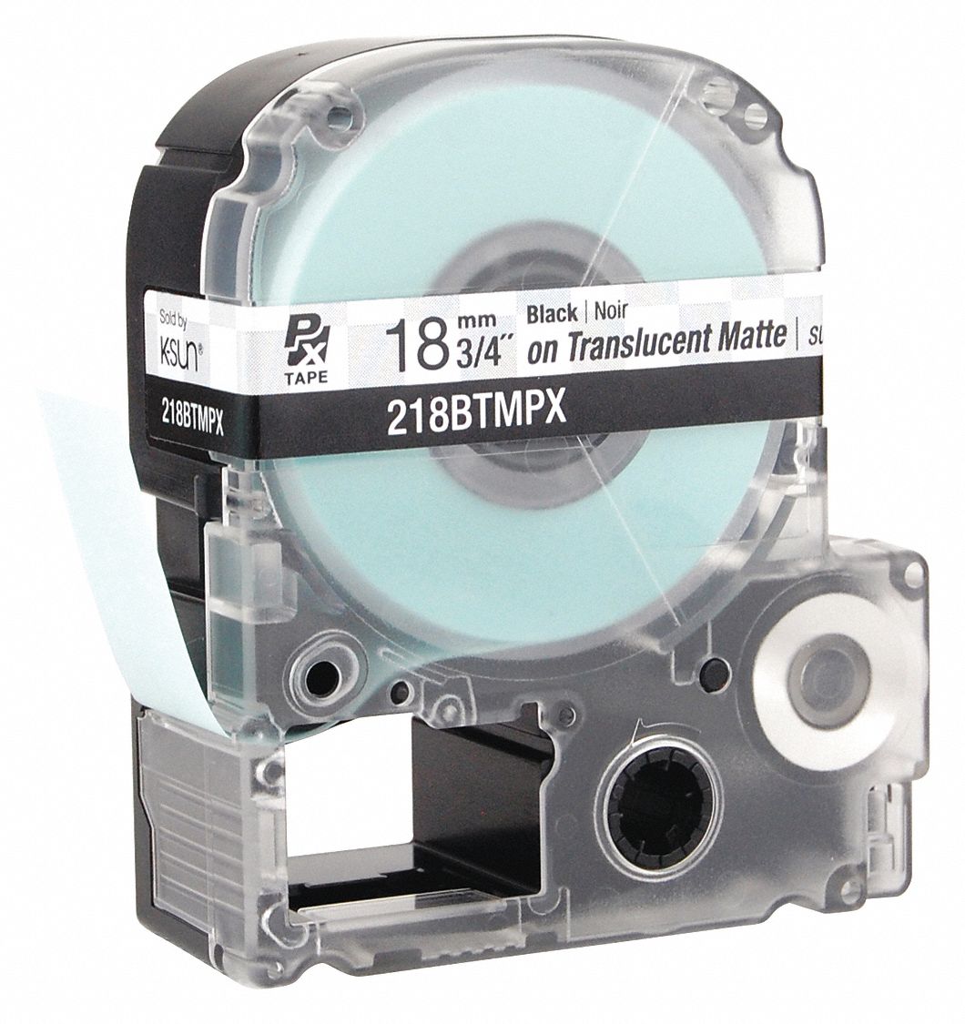 Black Ink/Translucent Matte Tape,3/4" W - Grainger