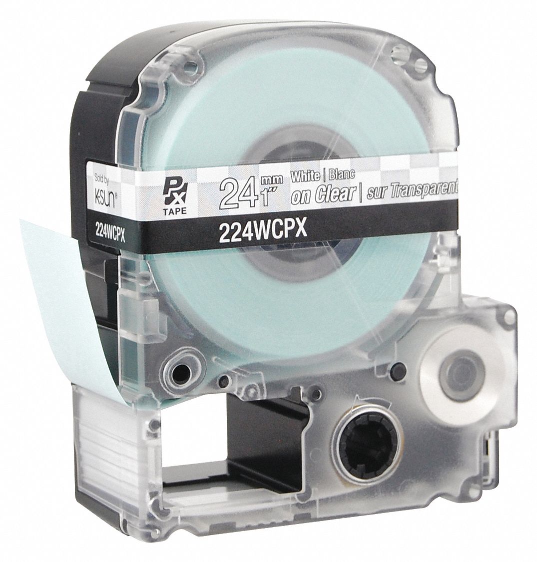 White Ink/Clear Tape,1" W - Grainger