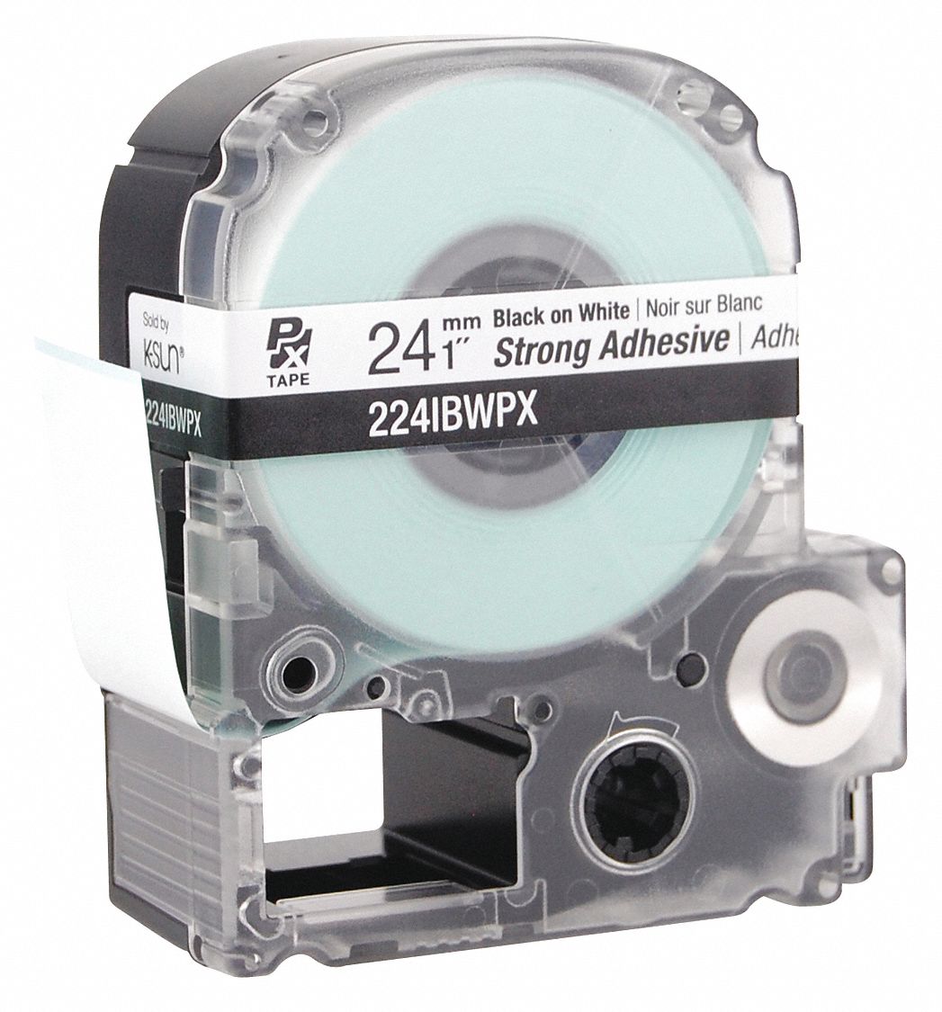 Black Ink/White Tape,Strng Adhesive,1" W - Grainger