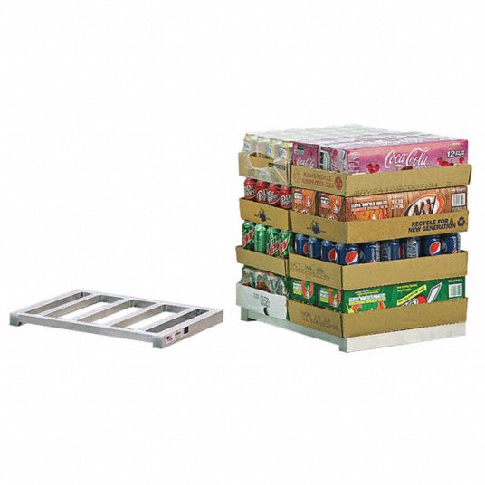 Mini Hand Truck Pallet,Silver,Two-Way - Grainger