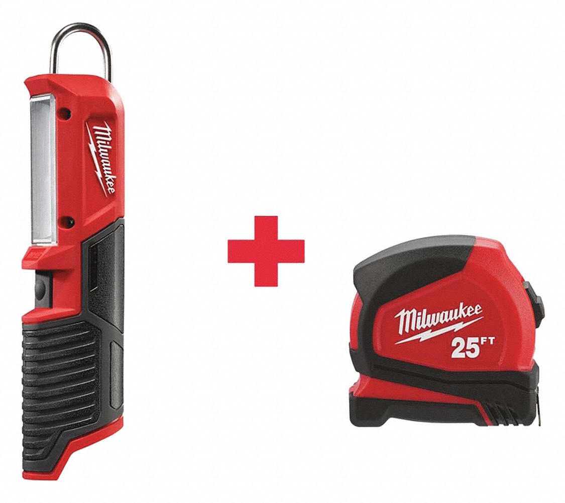 MILWAUKEE, 220 lm Max., Mode, Rechargeable Stick Light Kit - 270Y46 ...