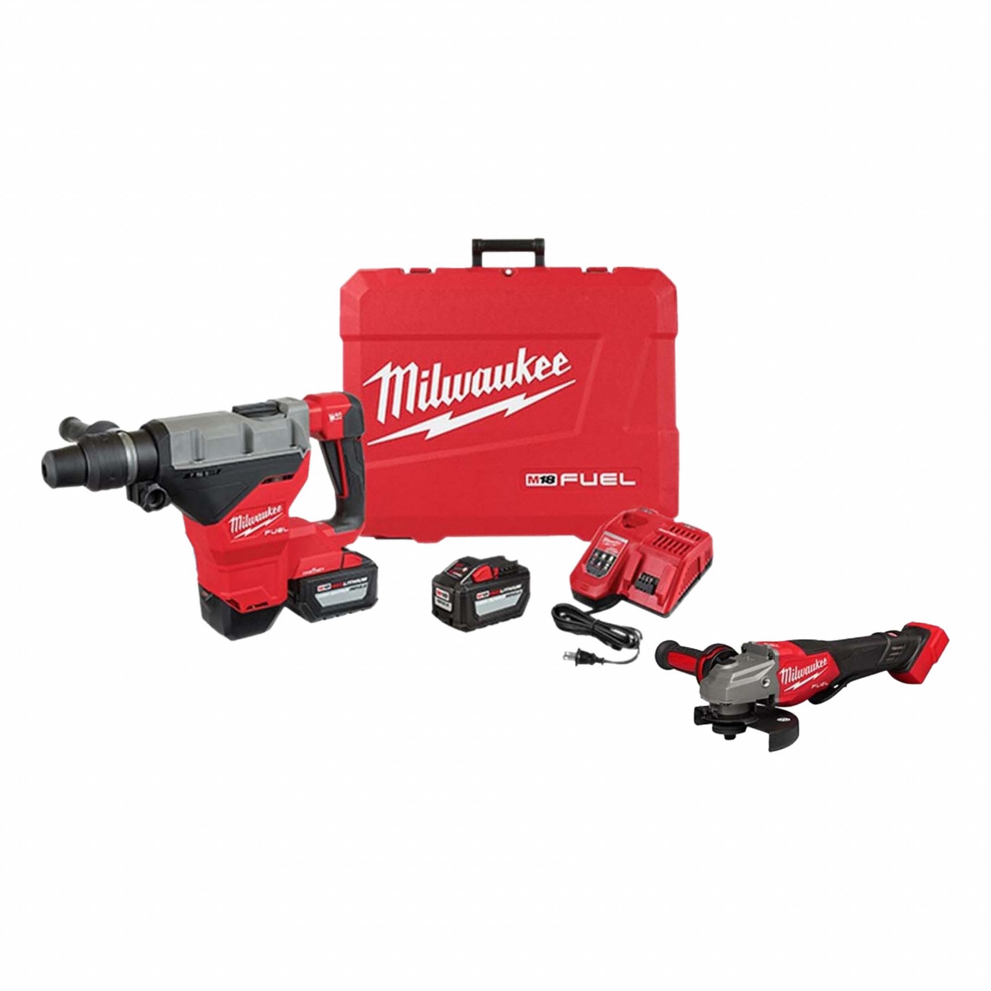 MILWAUKEE, 2 Tools, Angle Grinder/Hammer Drill, Rotary Hammer and ...