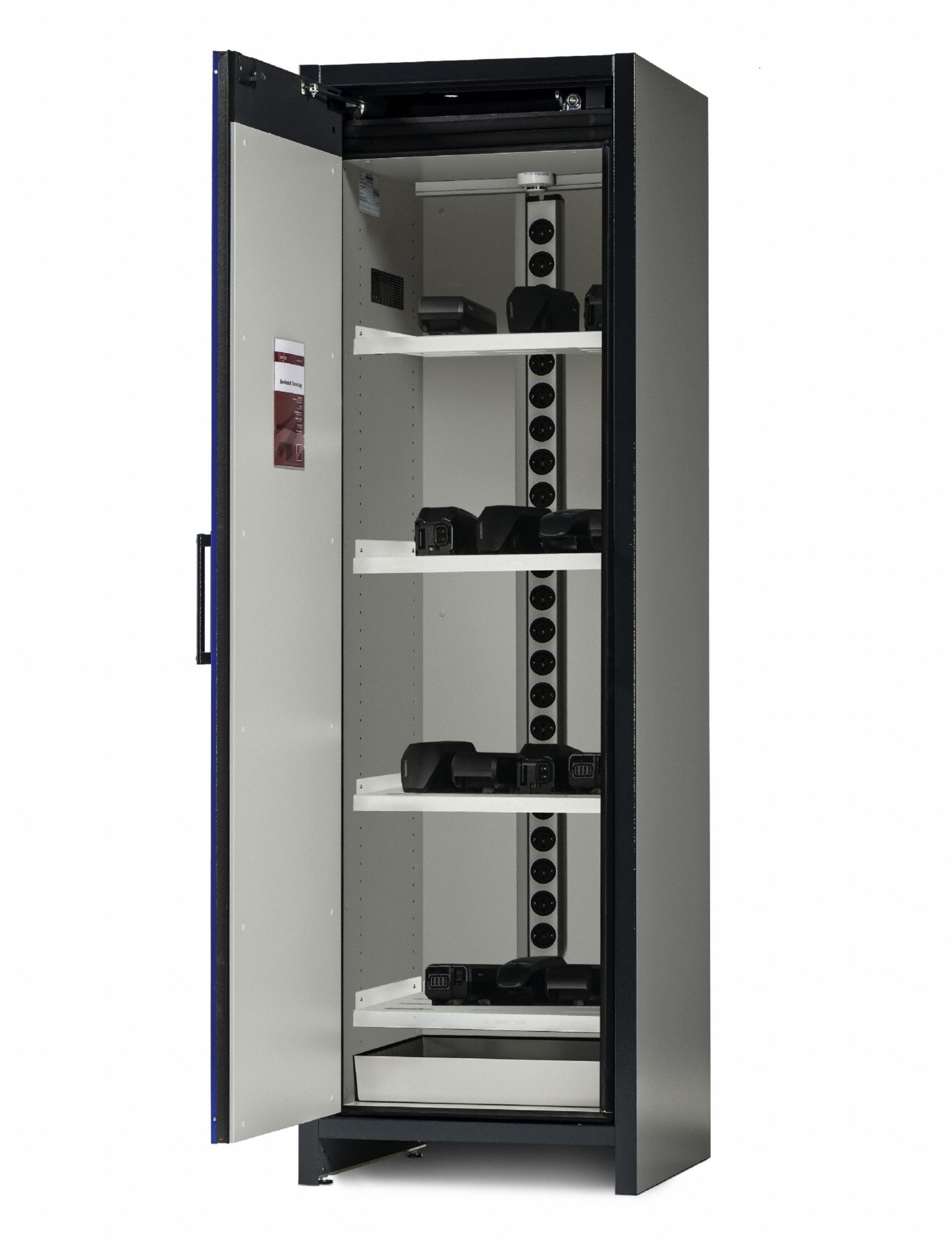 DENIOS, 24 3/16 in x 24 in x 77 in, Auto, Battery Charging Cabinet ...