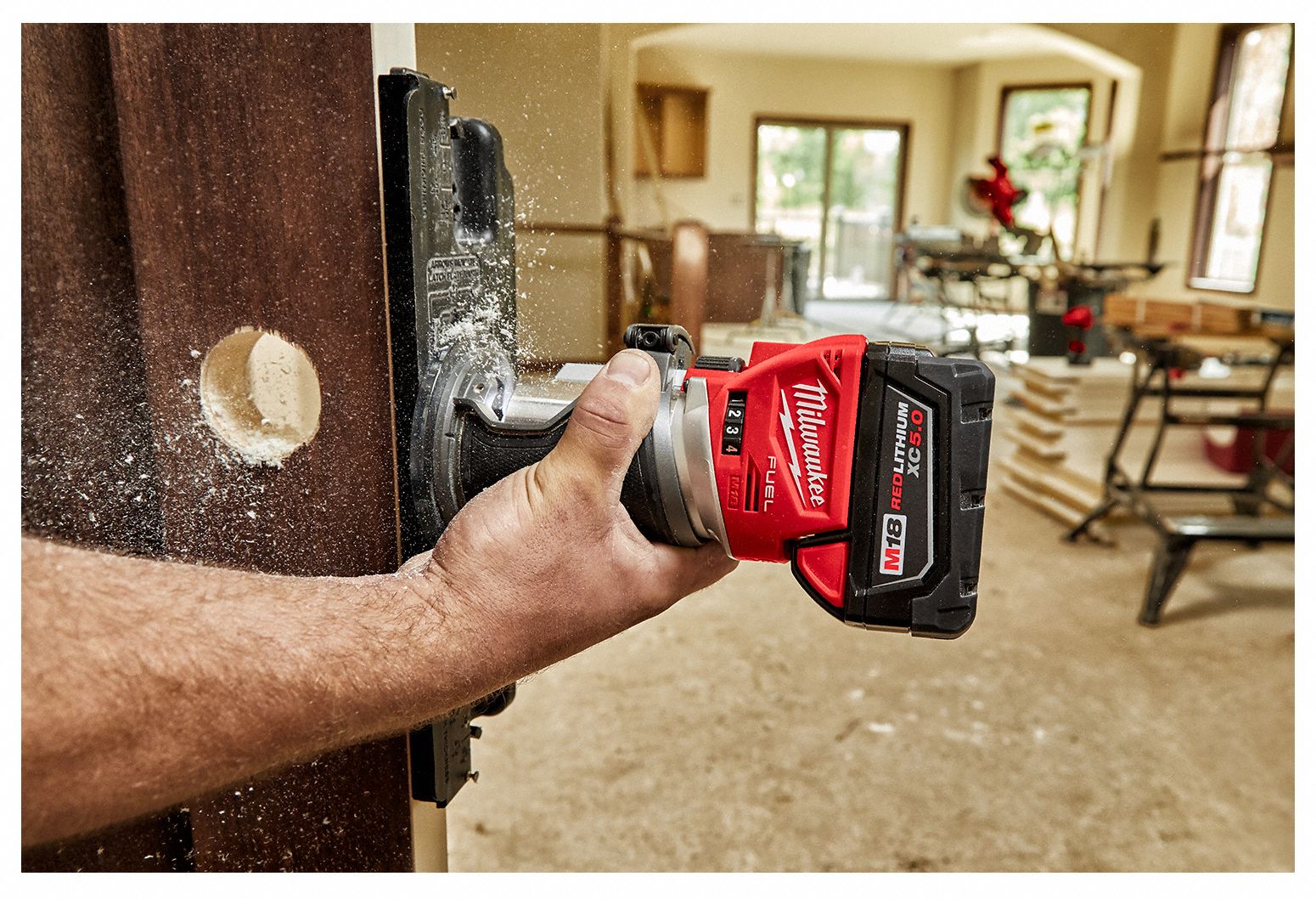 MILWAUKEE Cordless Compact Router: M18, Bare Tool, Fixed Base, 1.25 hp ...