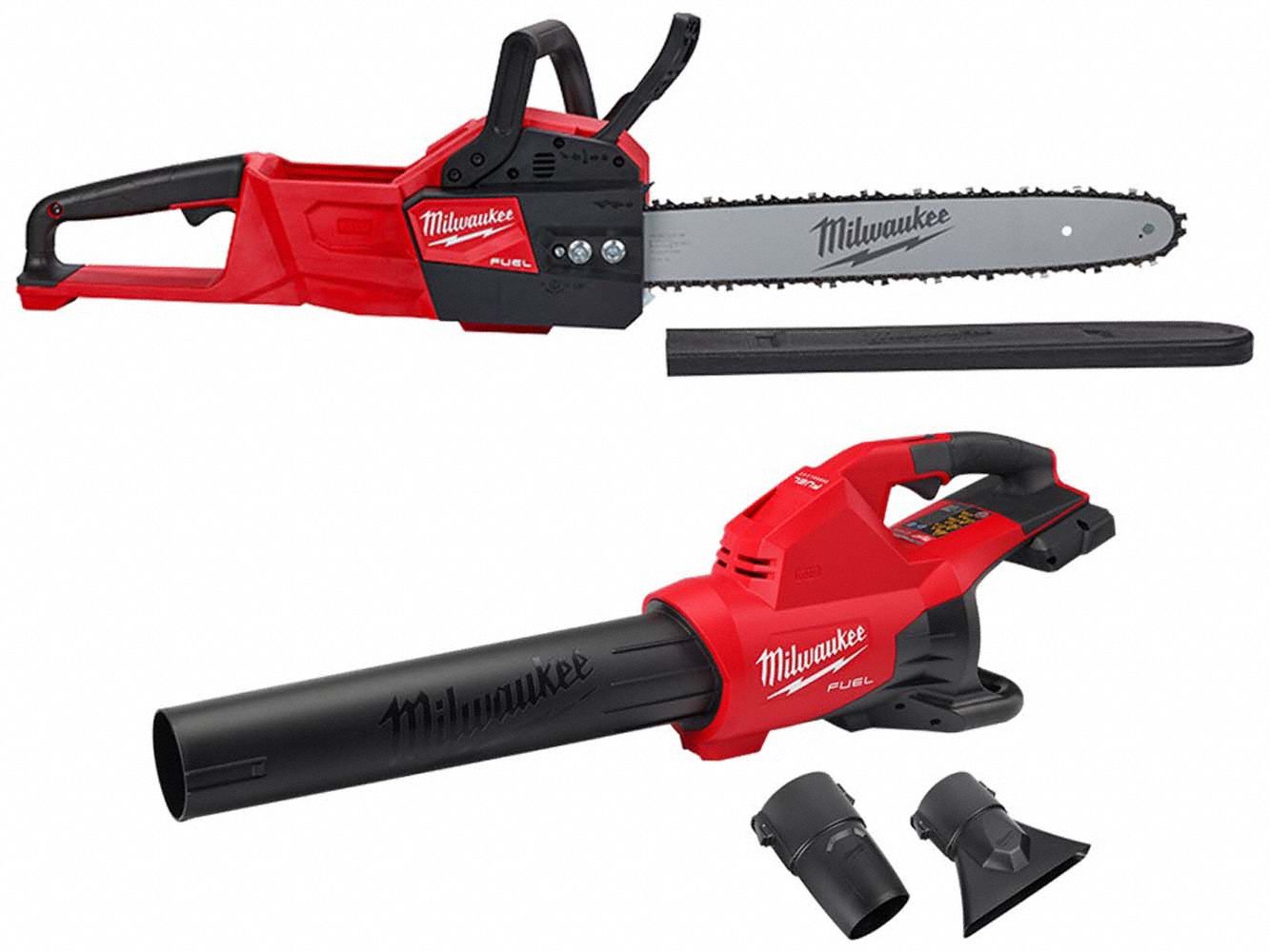 MILWAUKEE, 2 Tools, Blower/Chainsaw, Cordless Combination Kit - 390FD1 ...