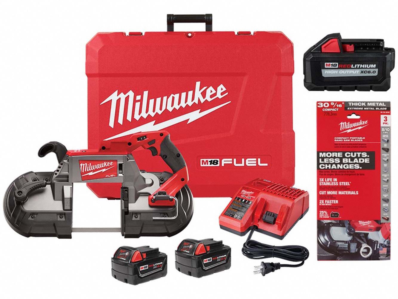 MILWAUKEE, 44 7/8 in Blade Lg, 5 in Cutting Lg - Max, Band Saw Kit - 389KF0|2729-22, 48-11-1865 ...