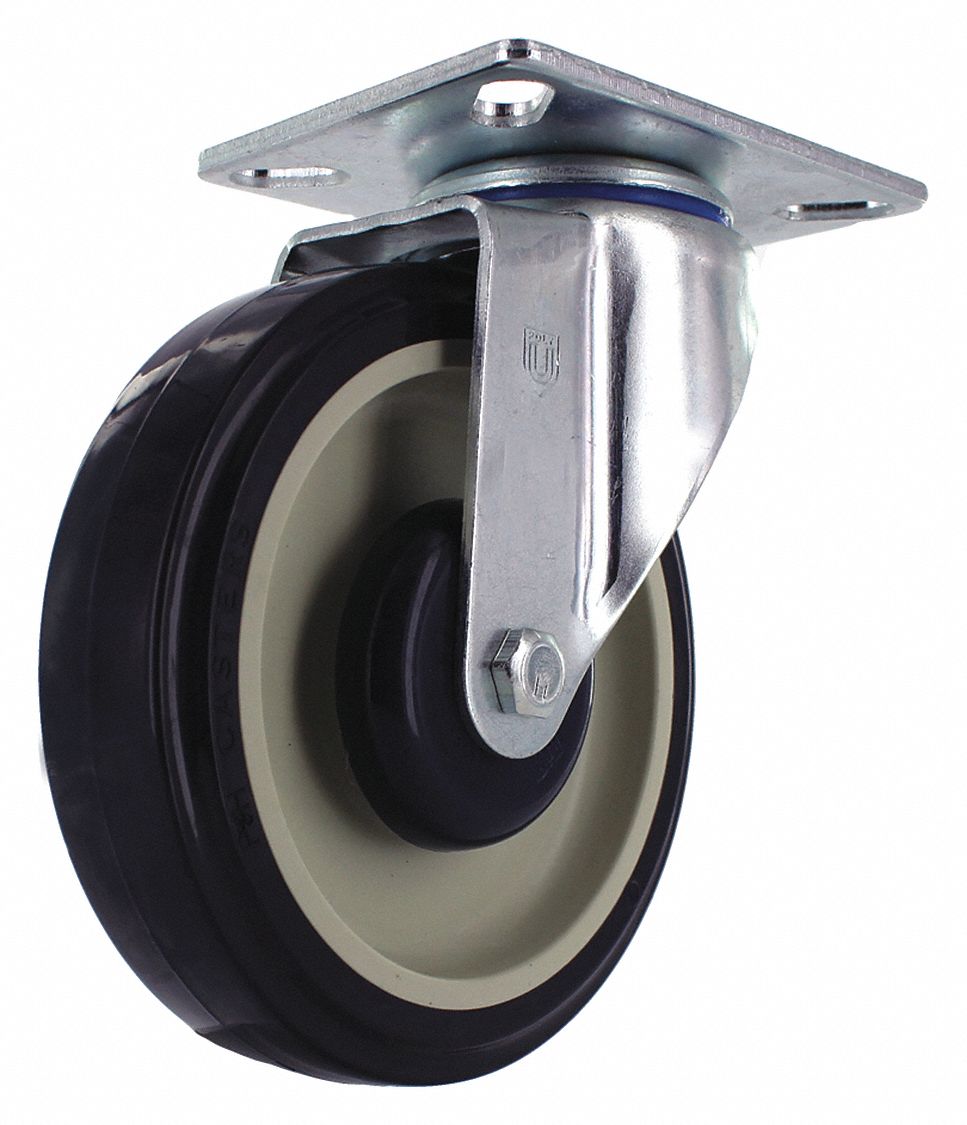 Poly Wheel w/Plate Caster,5",PK2 - Grainger