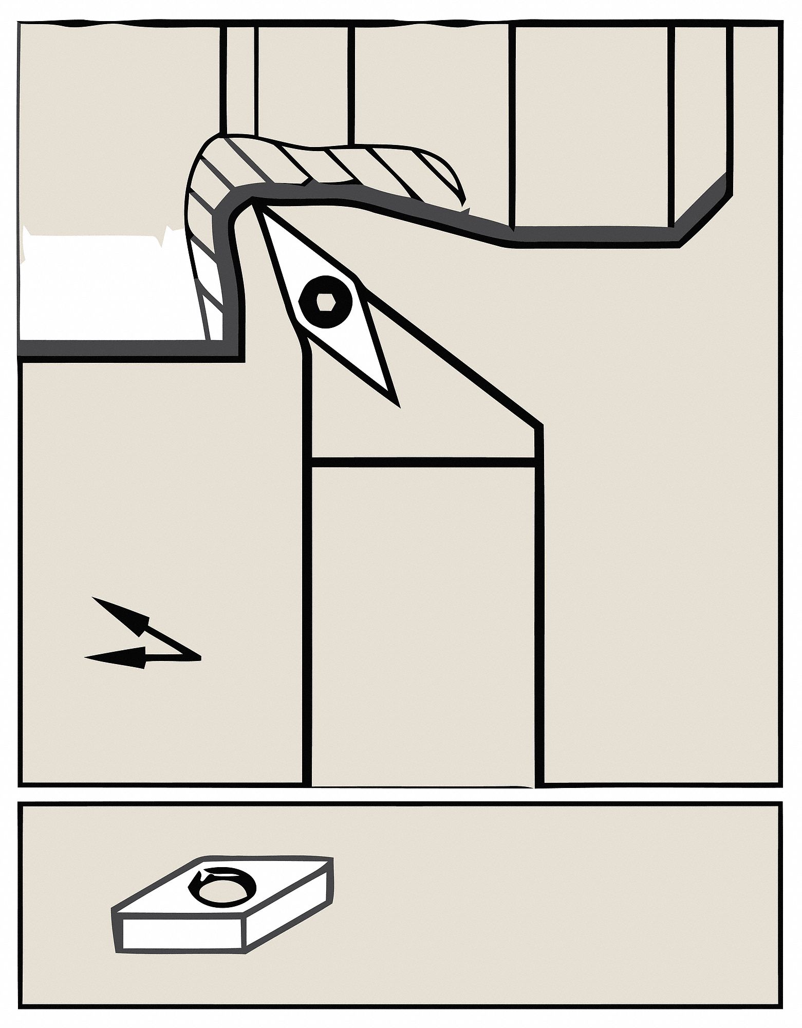 WIDIA, 3 Insert Size, Nickel/Stainless Steel/Steel/Titanium, Parting ...