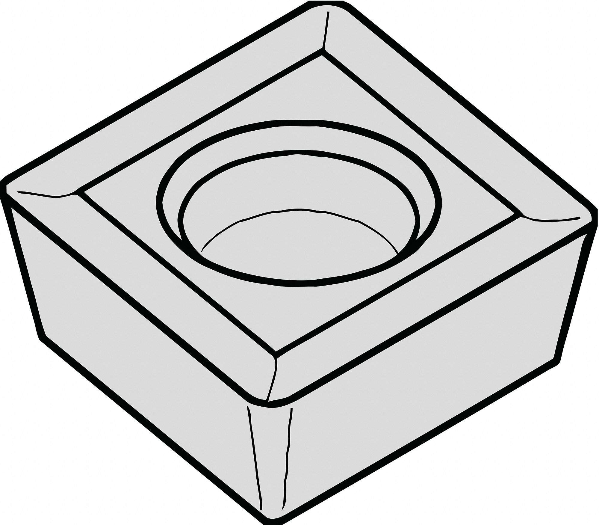 WIDIA, 1/4 in Inscribed Circle, 1/64 in Corner Radius, Diamond Milling ...