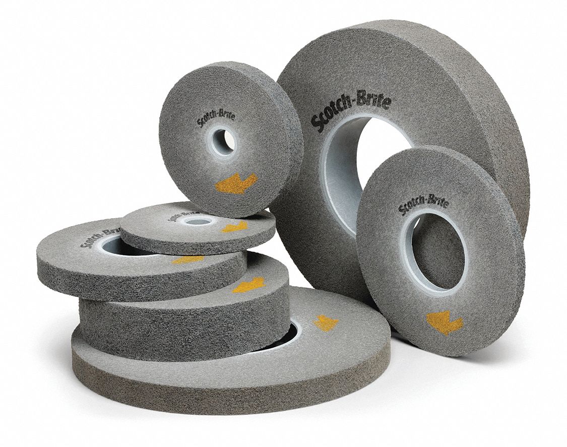 SCOTCH-BRITE, 8 in Dia x 1 in W, 3 in Arbor, Convolute Wheel - 476W04 ...