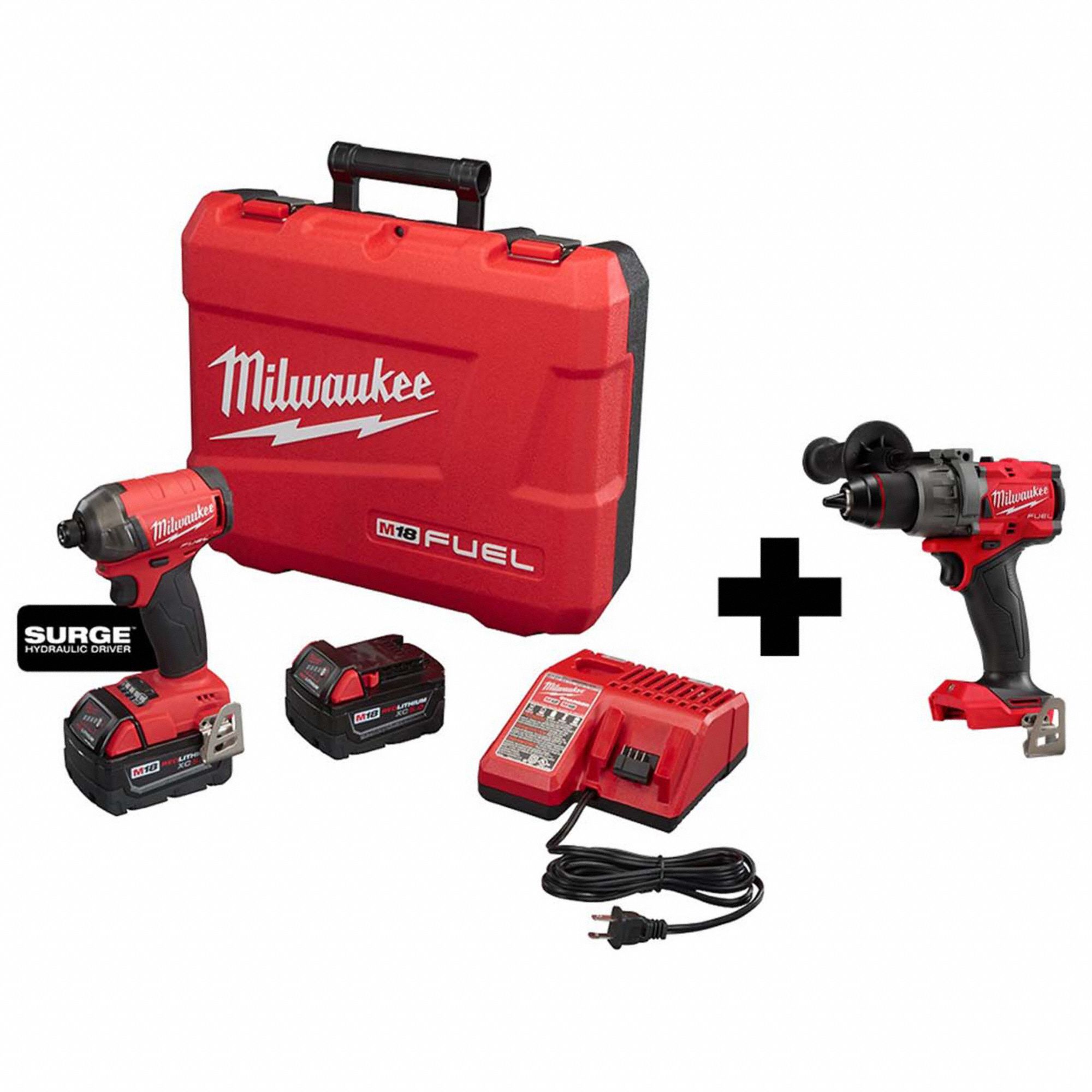 MILWAUKEE, 2 Tools, Hammer Drill/Impact Driver, Hydraulic Driver Kit ...