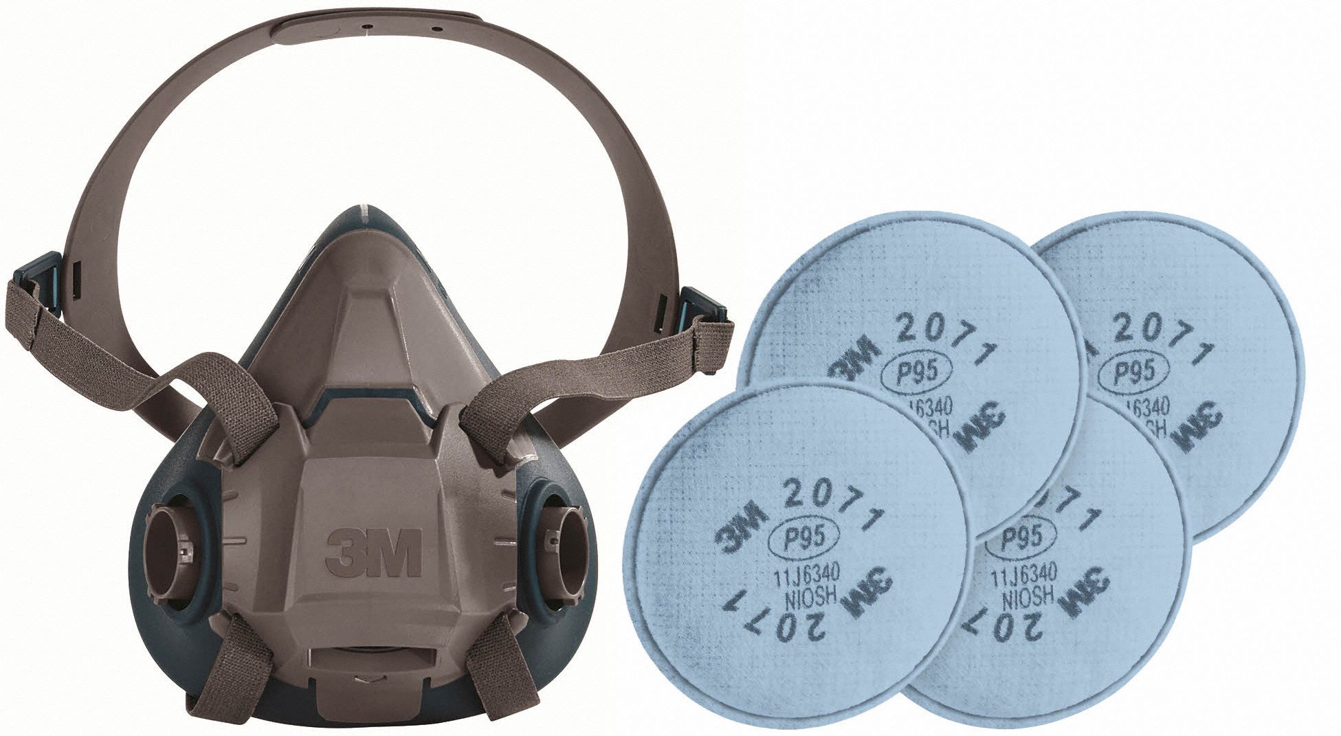 3M, 4 Cartridges Included, (4) P95 Filter, Half Mask Respirator Kit ...