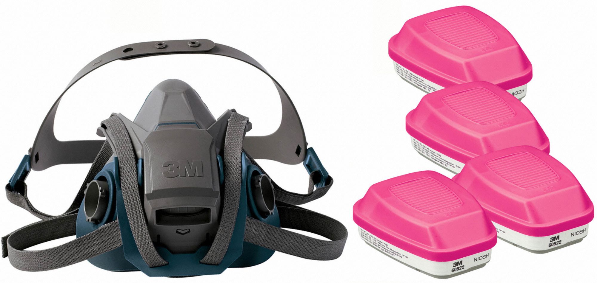 3M, 4 Cartridges Included, (4) Acid Gas (AG), P100 Combo Cartridge ...