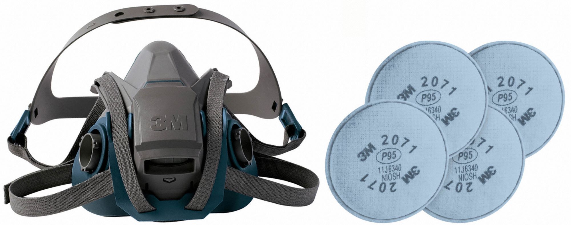 3M, 4 Cartridges Included, (4) P95 Filter, Half Mask Respirator Kit ...