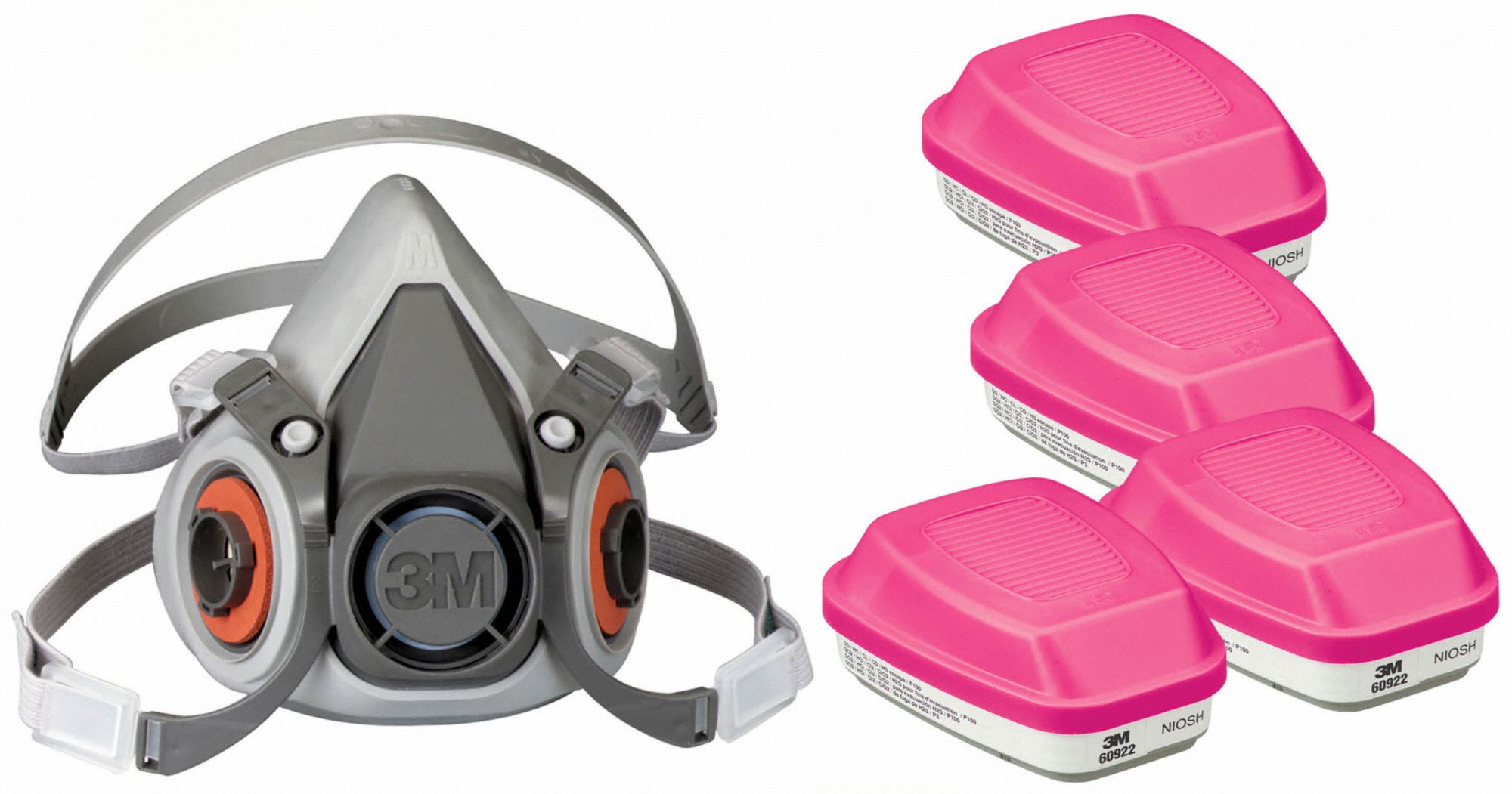 3M, 4 Cartridges Included, (4) Acid Gas (AG), P100 Combo Cartridge ...