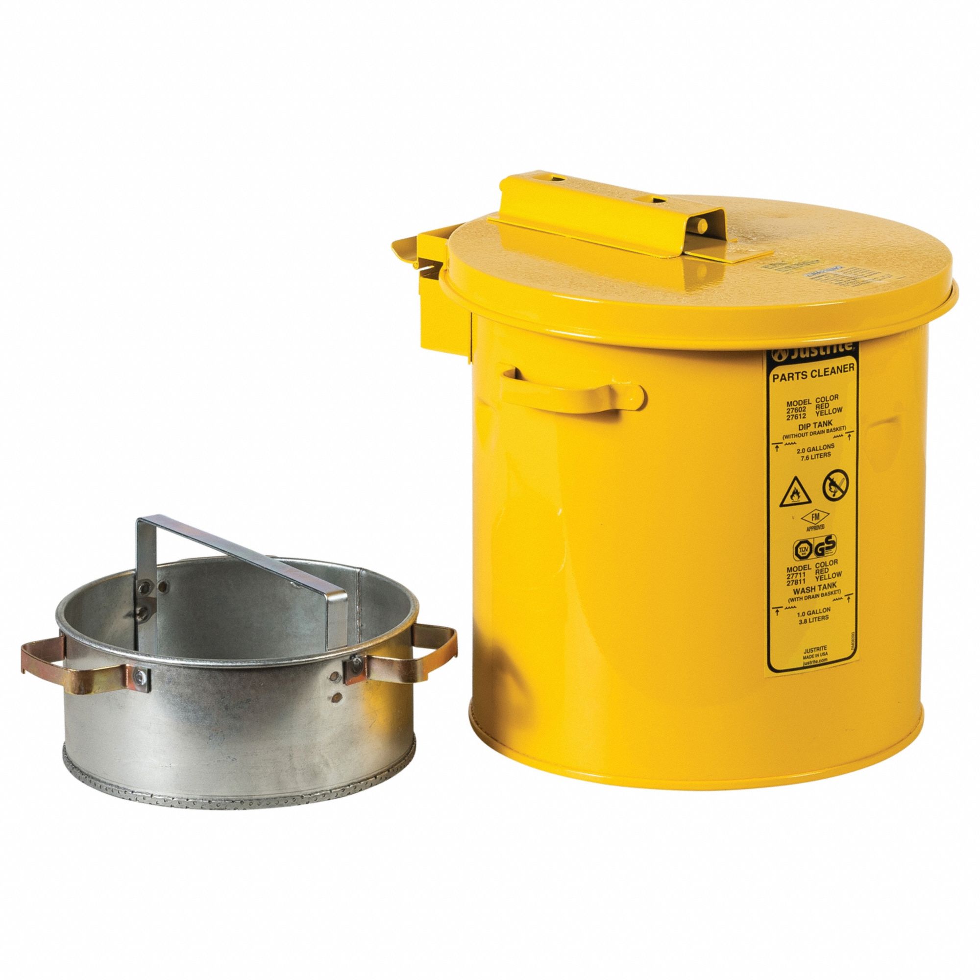 JUSTRITE, 1 gal Capacity, Yellow, Wash Tank - 812F27|27811 - Grainger JUSTRITE, 1 gal Capacity, Yellow, Wash Tank - 812F27|27811 - Grainger