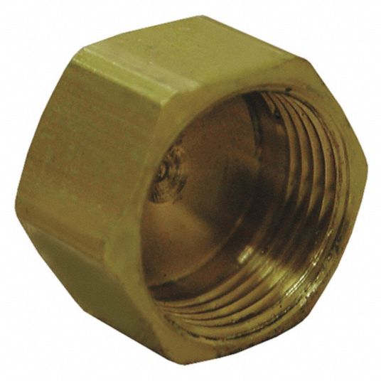 Brass, 1/4 in Fitting Pipe Size, Brass Compression Cap,Lead Free,3/8 ...